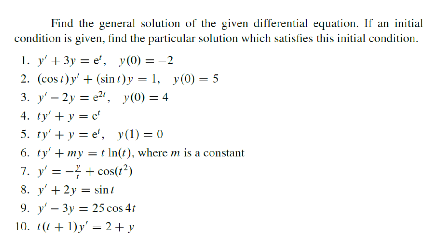 Solved Find the general solution of the given differential | Chegg.com