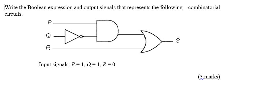 Solved Write the Boolean expression and output signals that | Chegg.com