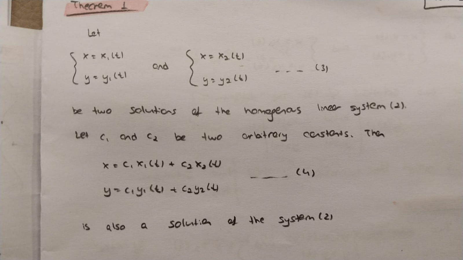 Solved Thecrem 1Let{:x=x1(t){:y=y1(t) ﻿and {x=x2(t)y=y2(t)be | Chegg.com