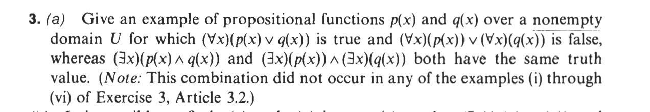 Solved 3. (a) Give an example of propositional functions | Chegg.com