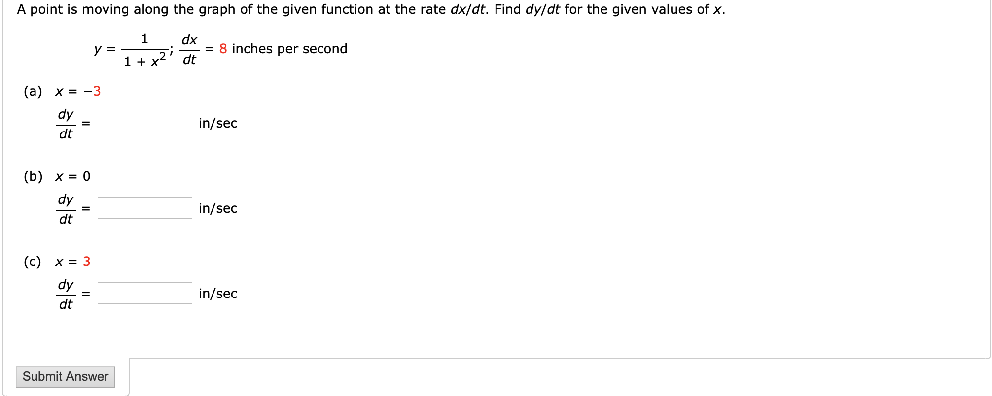 Solved A point is moving along the graph of the given | Chegg.com