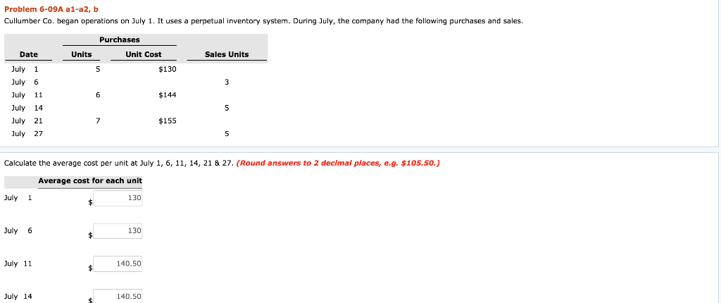 Solved Рroblem 6-09A а1-а2, b Cullumber Co. began operations | Chegg.com