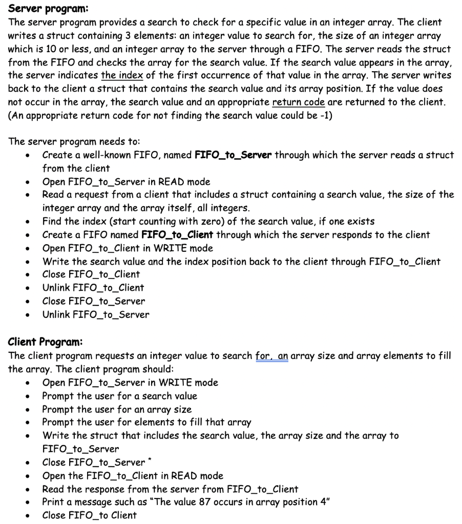 Solved Server program: The server program provides a search | Chegg.com