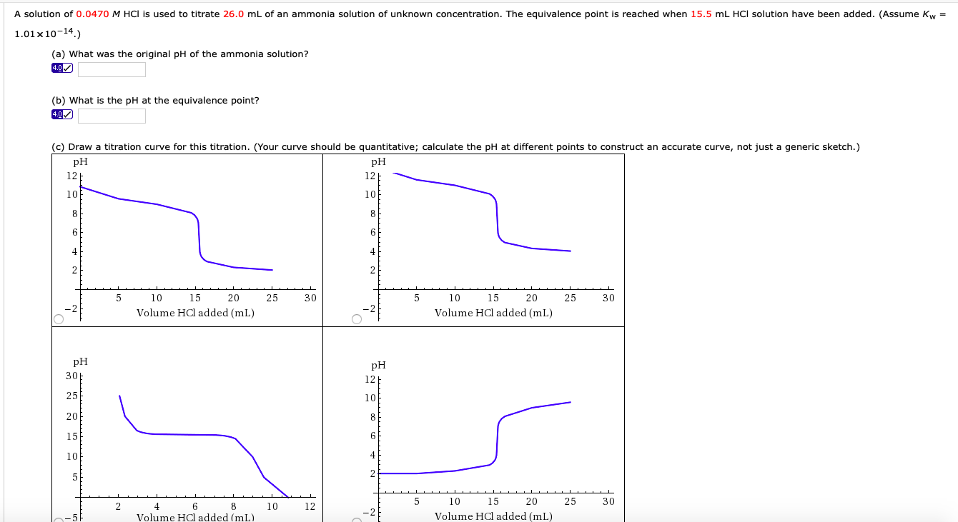 Solved A solution of 0.0470 M HCl is used to titrate 26.0 mL | Chegg.com