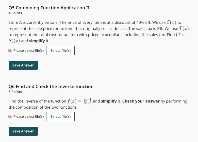 Solved Q5 Combining Function Application II 4 Points Store A | Chegg.com