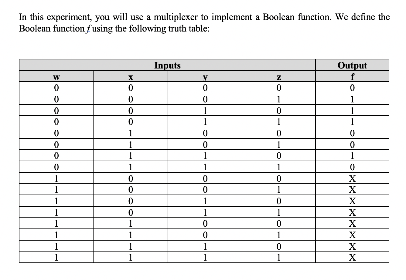 Solved In this experiment, you will use a multiplexer to | Chegg.com