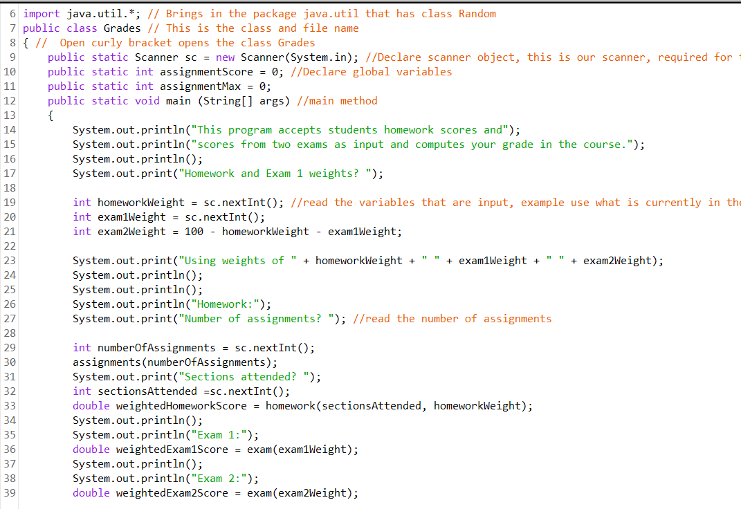 Solved 16 19 21 6 import java.util.*; // Brings in the | Chegg.com