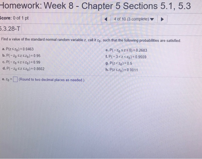 Solved Homework Week 8 Chapter 5 Sections 5 1 5 3 Core