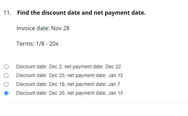 Solved 1. Find the discount date and net payment date. | Chegg.com