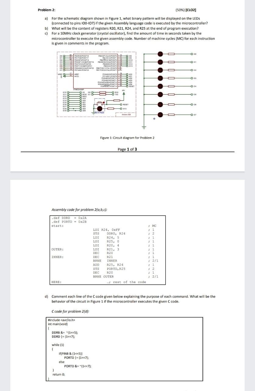 Solved Problem 2: (50%) (CLO2] a) For the schematic diagram | Chegg.com