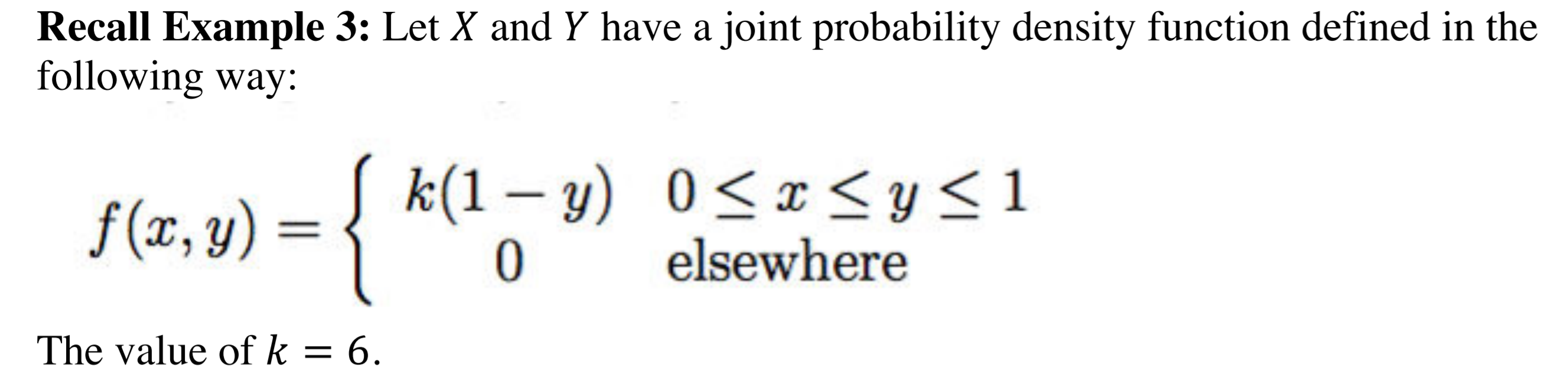 Solved Recall Example 3: Let X and Y have a joint | Chegg.com
