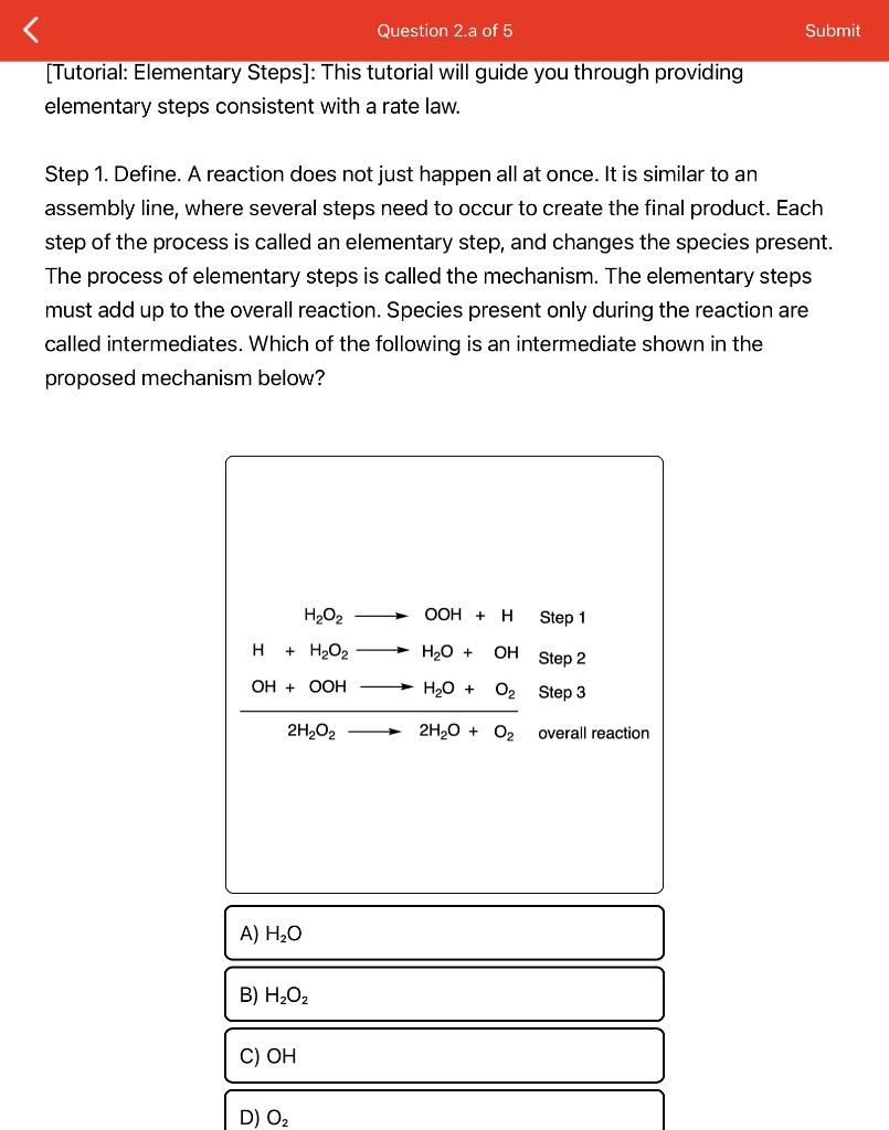 Solved elementary steps consistent with a rate law. Step 1. | Chegg.com