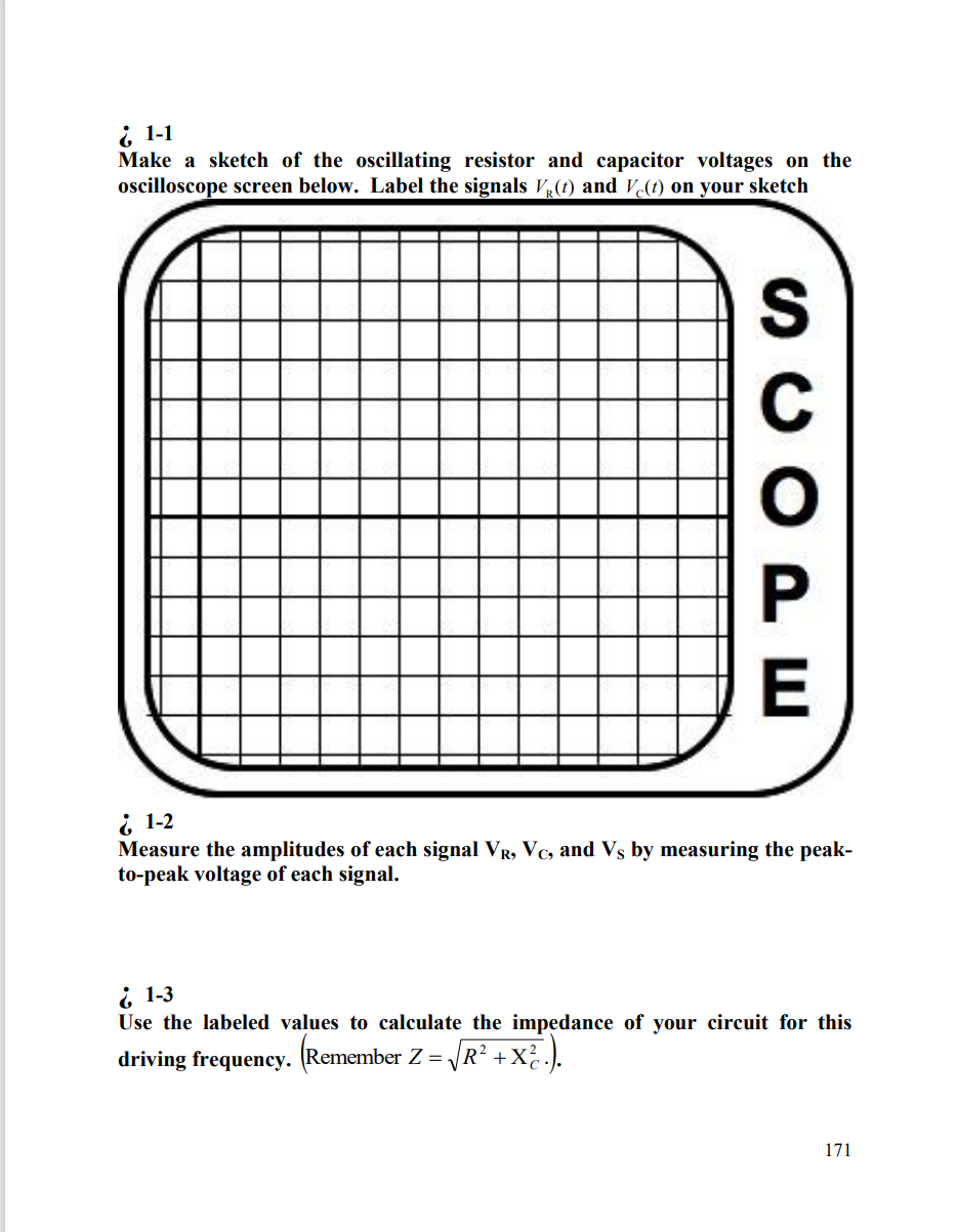 ¿1-1 Make a sketch of the oscillating resistor and | Chegg.com