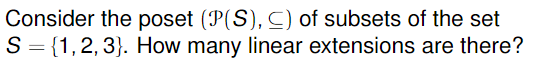 Solved Consider the poset (P(S), C) of subsets of the set S | Chegg.com