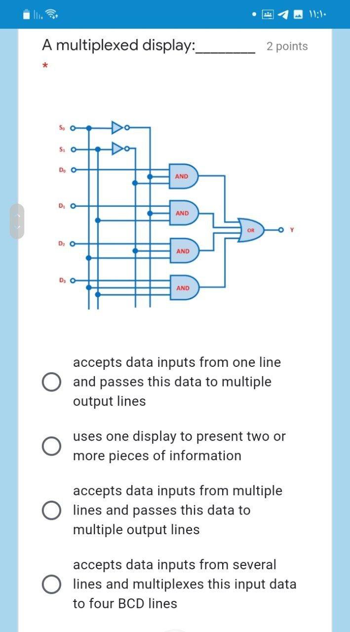 Solved A multiplexed display: 2 points So o Sio DO AND DO | Chegg.com