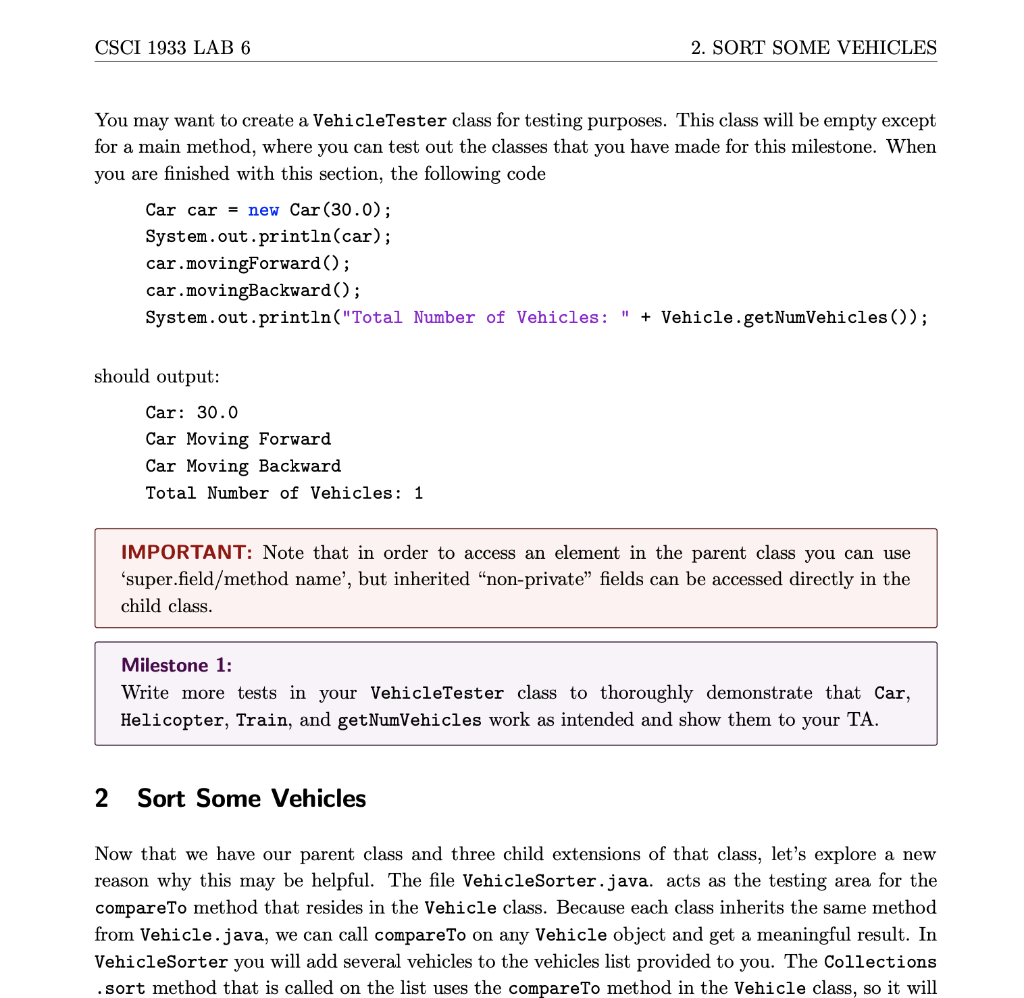 Solved 1 Implement Drivable / Extend Vehicle Open the file | Chegg.com