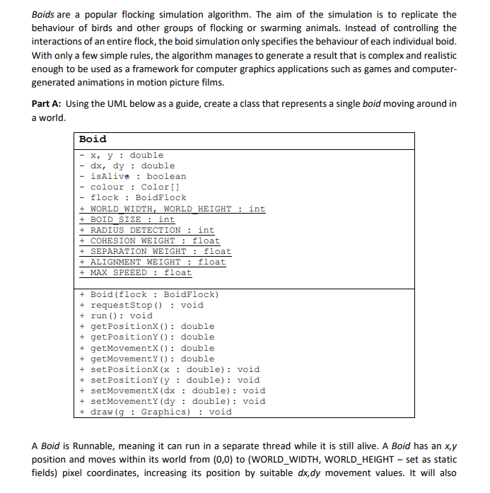 Solved Boids are a popular flocking simulation algorithm. | Chegg.com