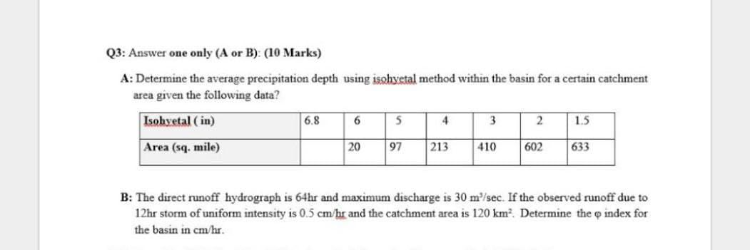 Solved Q3: Answer one only (A or B) (10 Marks) A: Determine | Chegg.com