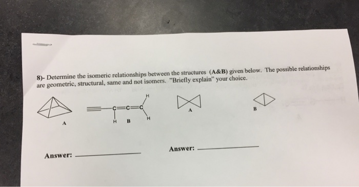 Solved Determine the isomeric relationships between the | Chegg.com