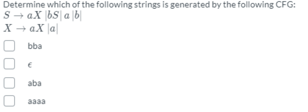 Solved Determine which of the following strings is generated | Chegg.com