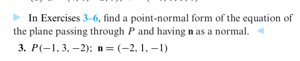 Solved In Exercises 3–6, find a point-normal form of the | Chegg.com