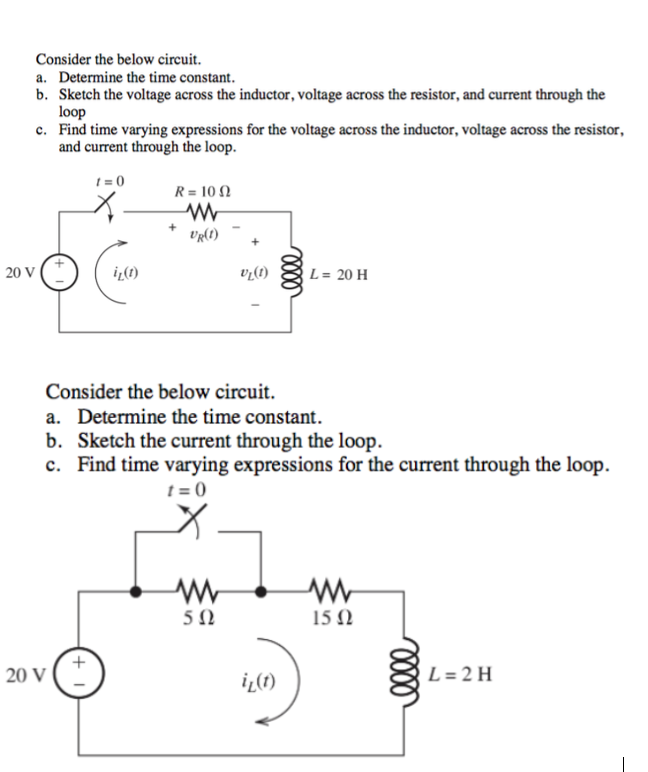 Solved Consider the below circuit. a. Determine the time | Chegg.com