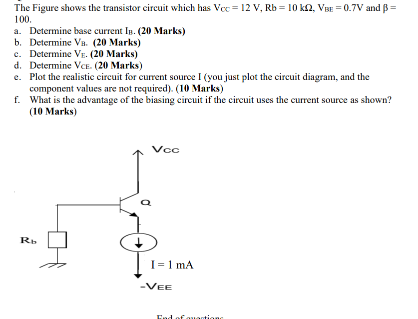 Solved The Figure shows the transistor circuit which has Vcc | Chegg.com