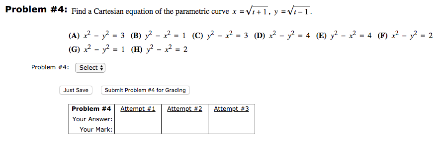 Solved Problem #4 : Find a Cartesian equation of the | Chegg.com