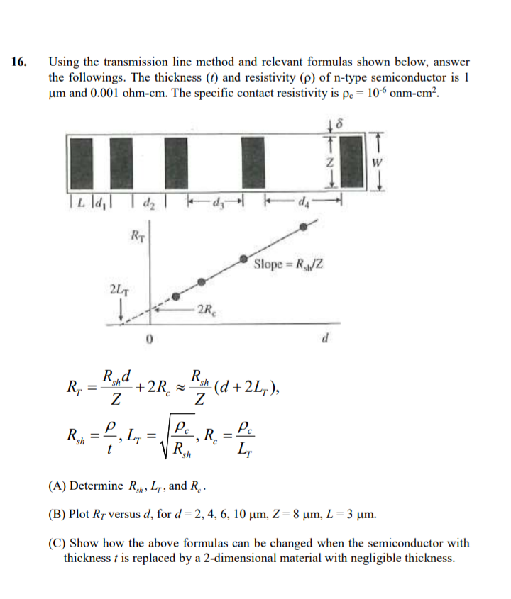 Solved 6 Using The Transmission Line Method And Relevant