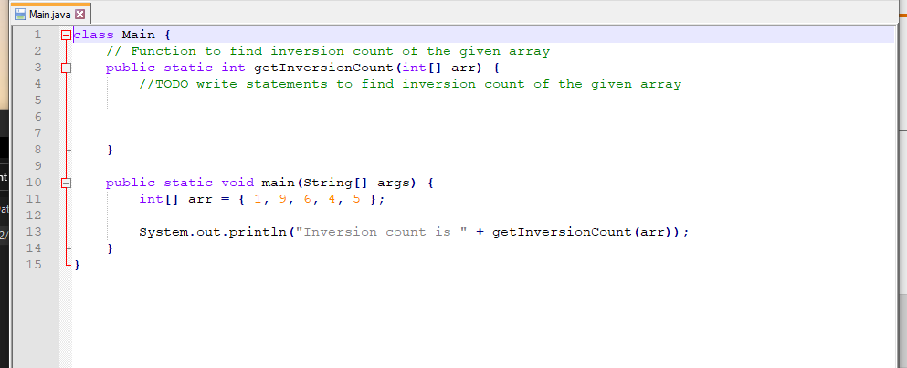 Solved Main java > Aclass Main { // Function to find | Chegg.com