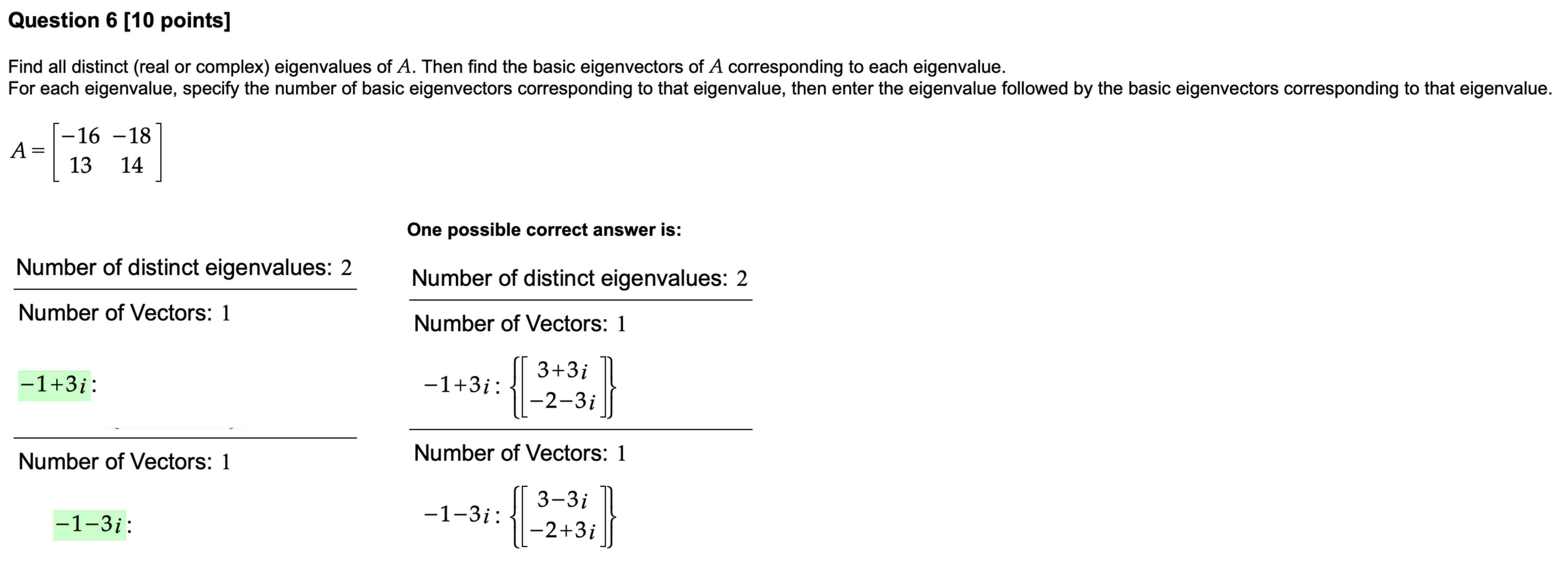 Solved Find all distinct (real or complex) ﻿eigenvalues of | Chegg.com