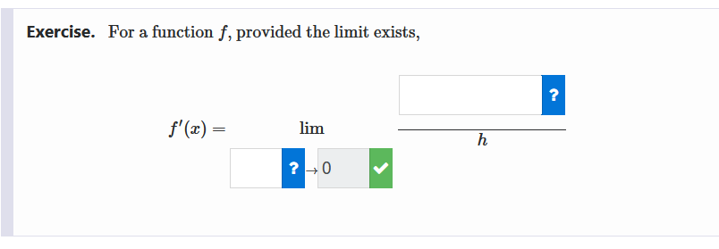 Solved Exercise. For a function f, provided the limit | Chegg.com