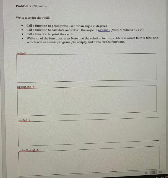 Problem 3 20 Points Write A Script That Will Call