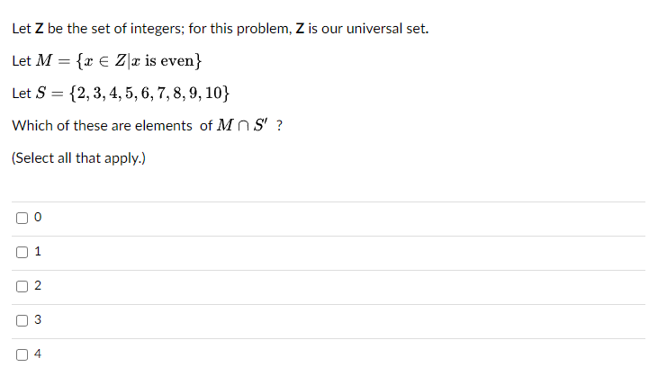 Solved Let Z be the set of integers; for this problem, Z is | Chegg.com