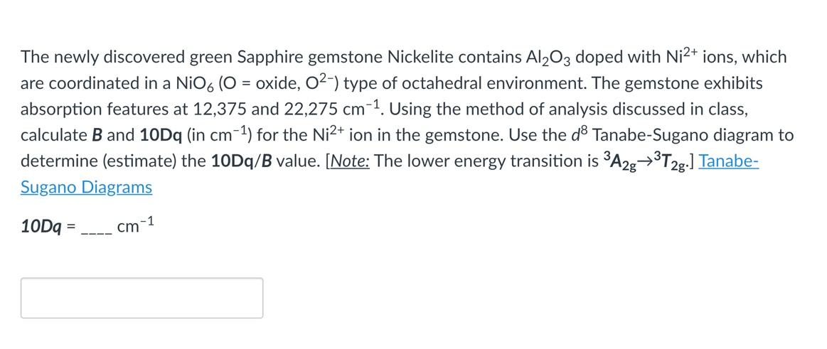 Solved The newly discovered green Sapphire gemstone | Chegg.com
