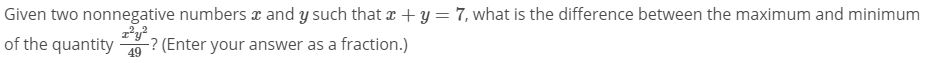 Solved Given two nonnegative numbers x and y such that I | Chegg.com