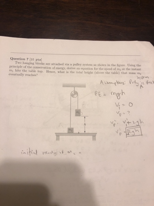 Solved Question 7 [10 pts] Two hanging blocks are attached | Chegg.com