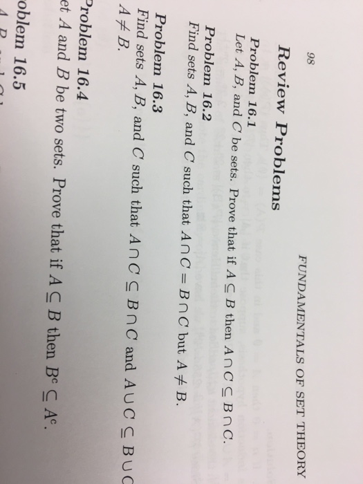 Solved Let A, B, and C be sets. Prove that if A B then A C | Chegg.com