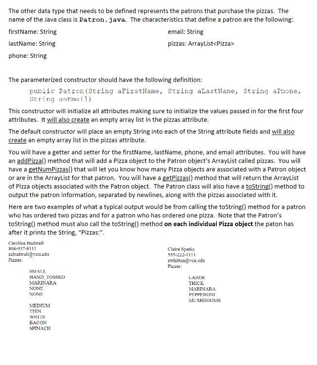 Solved Programming Project 6 - The Pizza Experience Note: | Chegg.com