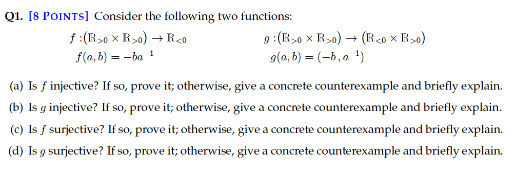Solved Q1. [8 PoInts] Consider the following two functions: | Chegg.com