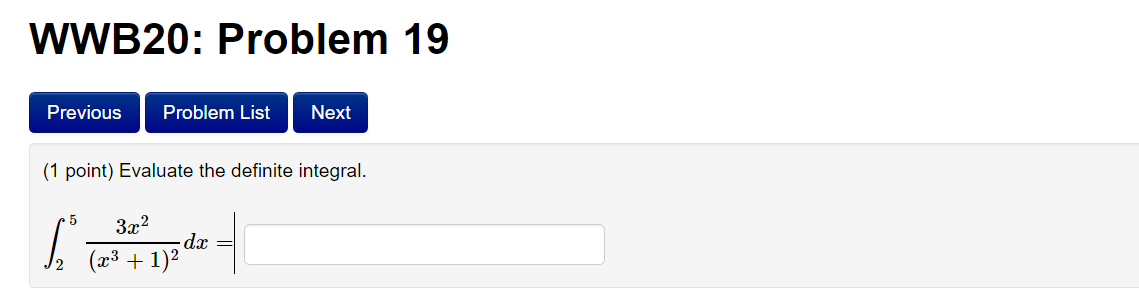 Solved WWB20: Problem 19 Previous Problem List Next (1 | Chegg.com