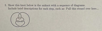 Solved 3. Show this knot below is the unknot with a sequence | Chegg.com