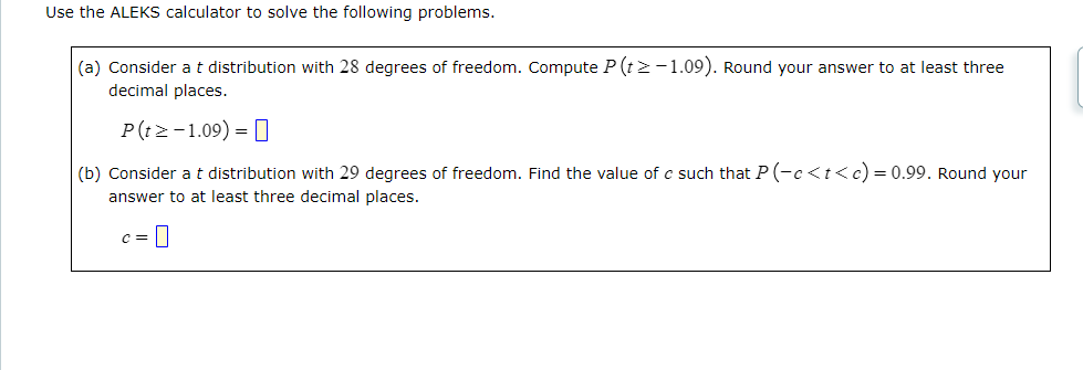 Solved Use the ALEKS calculator to solve the following | Chegg.com