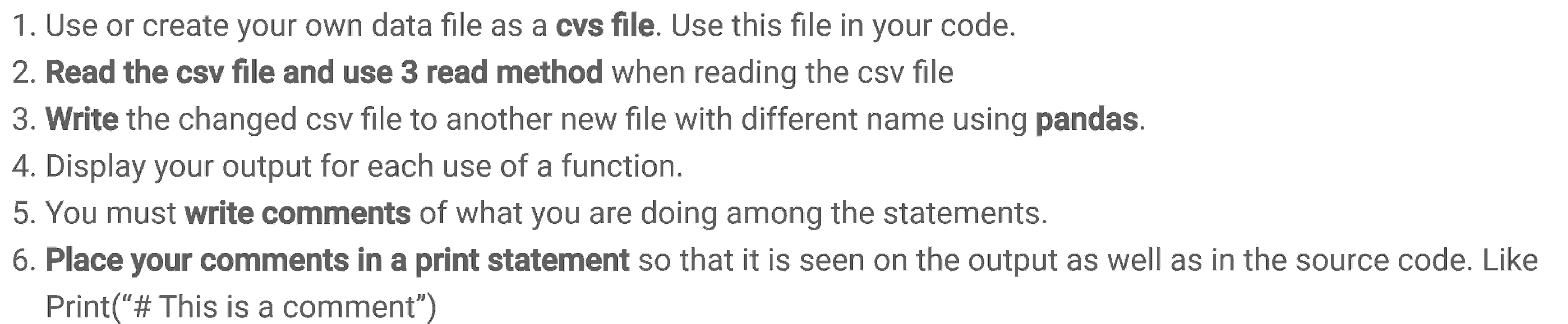 Solved Use or create your own data file as a cvs file. Use | Chegg.com