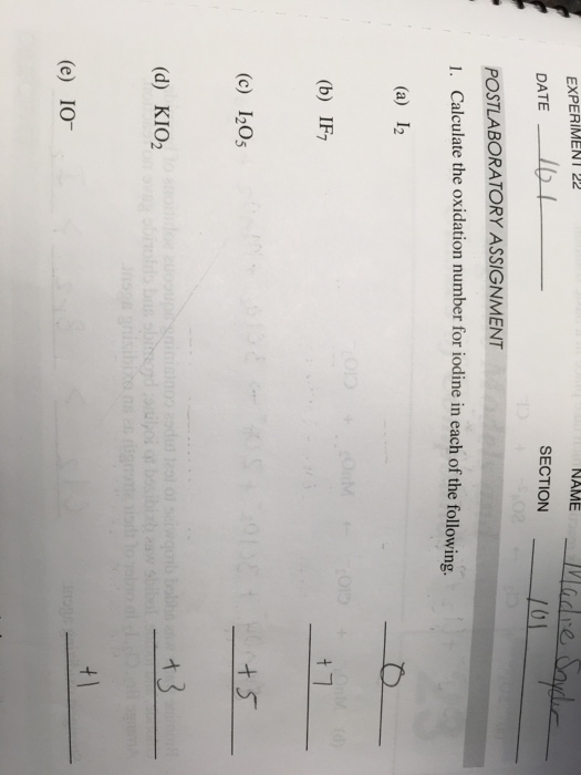 Solved EXPERIMENT 22 NAME DATE SECTION POSTLABORATORY | Chegg.com