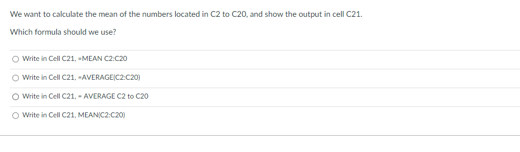 Solved We want to calculate the mean of the numbers located | Chegg.com