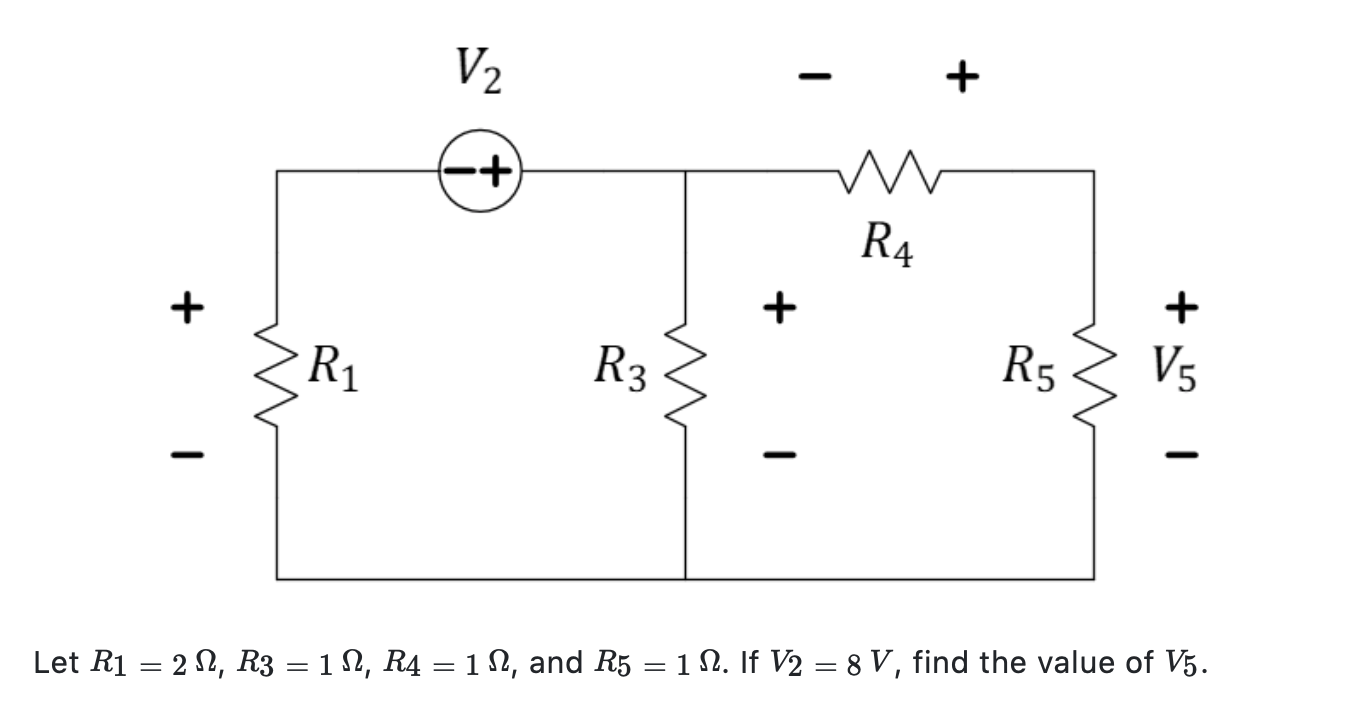 Solved + - ER1 R1 R₂ Z RZ V5 1 Let R1 = 2 12, R3 = 112, R4 = | Chegg.com