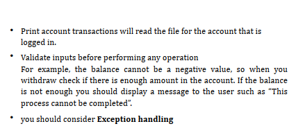 Solved Make java application that simulate Bank Accounts | Chegg.com
