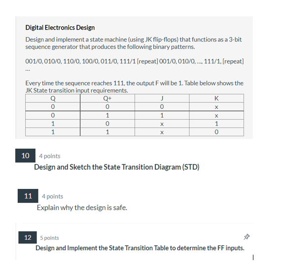 Solved Digital Electronics Design Design and implement a | Chegg.com