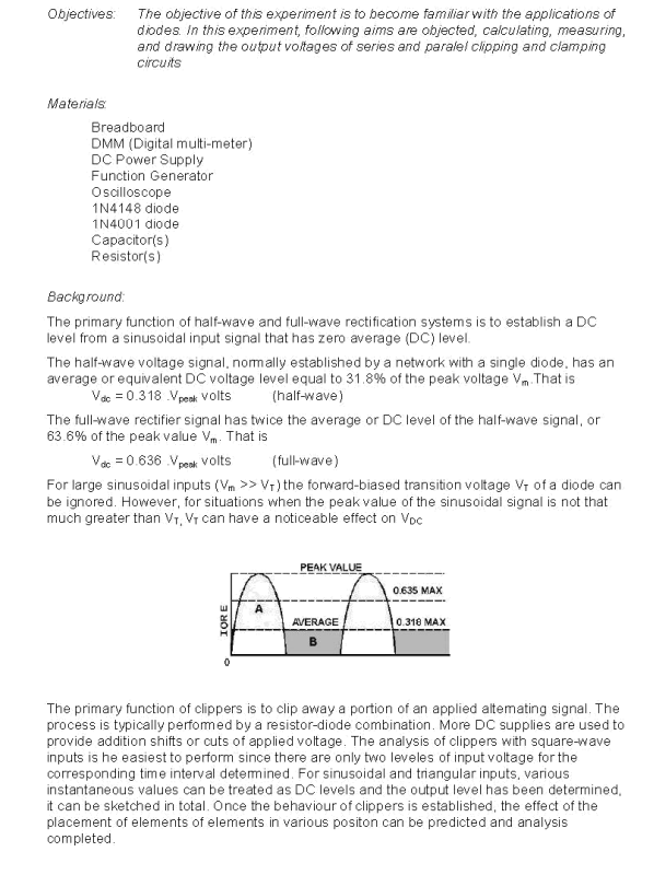 Solved Objectives: The objective of this experiment is to | Chegg.com